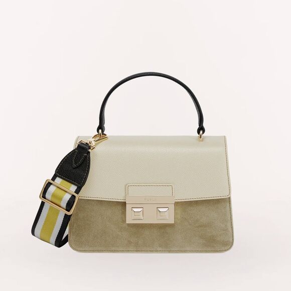 Furla | Bags | Euc Furla Mini Bella Top Handle Bag In Marmo C And Nero ...